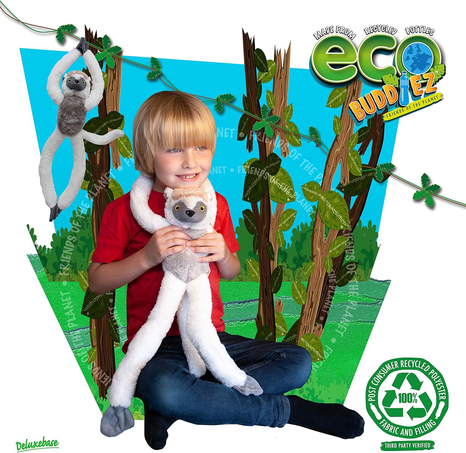 EcoBuddiez Tree Huggers, Sifaka Hanging Soft Toy (72cm) – Soft and ...