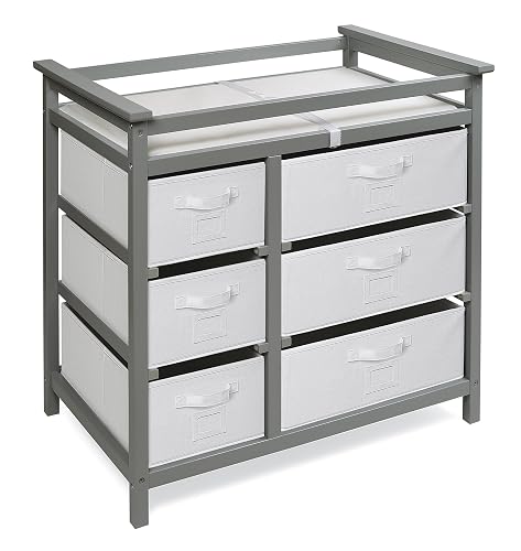 Badger Basket Modern Baby Changing Table - Diaper Station Organizer ...
