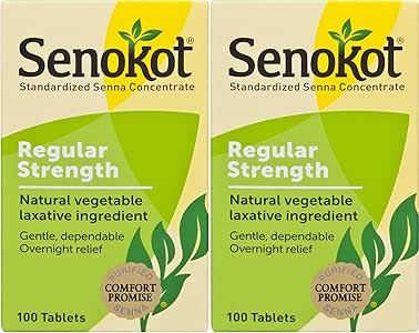 Amazon.com: Senokot Regular Strength, 100 Count Tablets, Natural ...