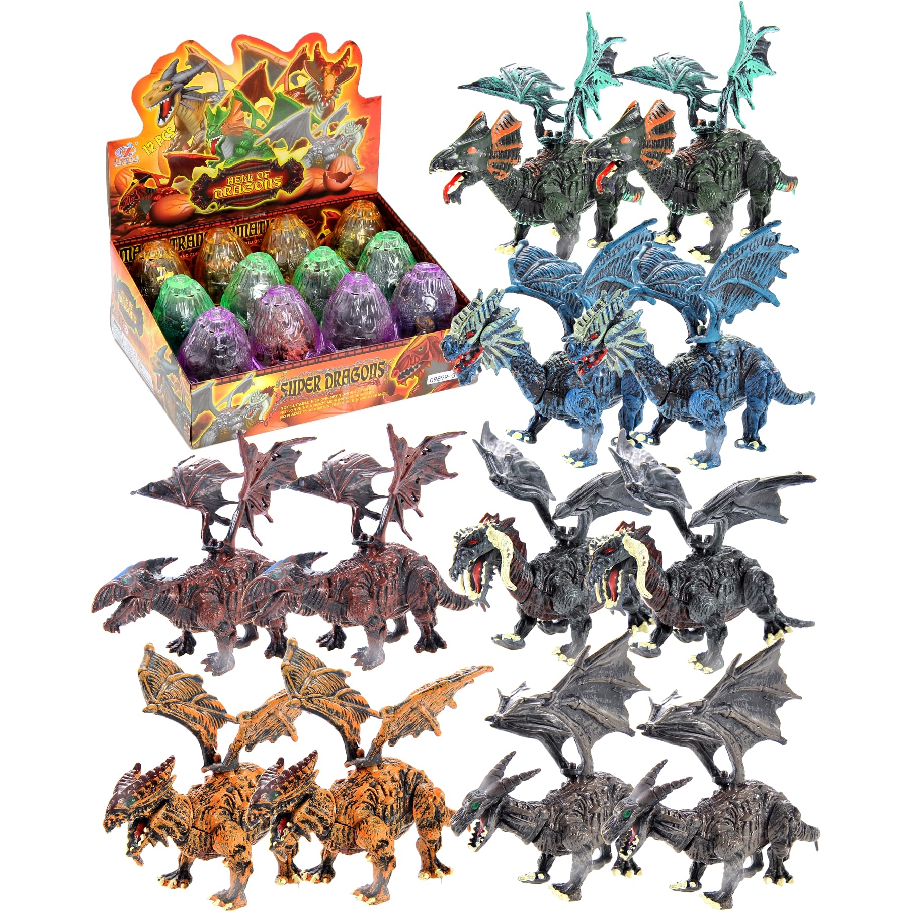 Mua PowerTRC 12 Pack Deluxe 3D Dragon Action Figures in Jurassic ...