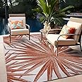 Amazon.com: Rugshop Tropical Leaves Nature Inspired Indoor/Outdoor Area ...