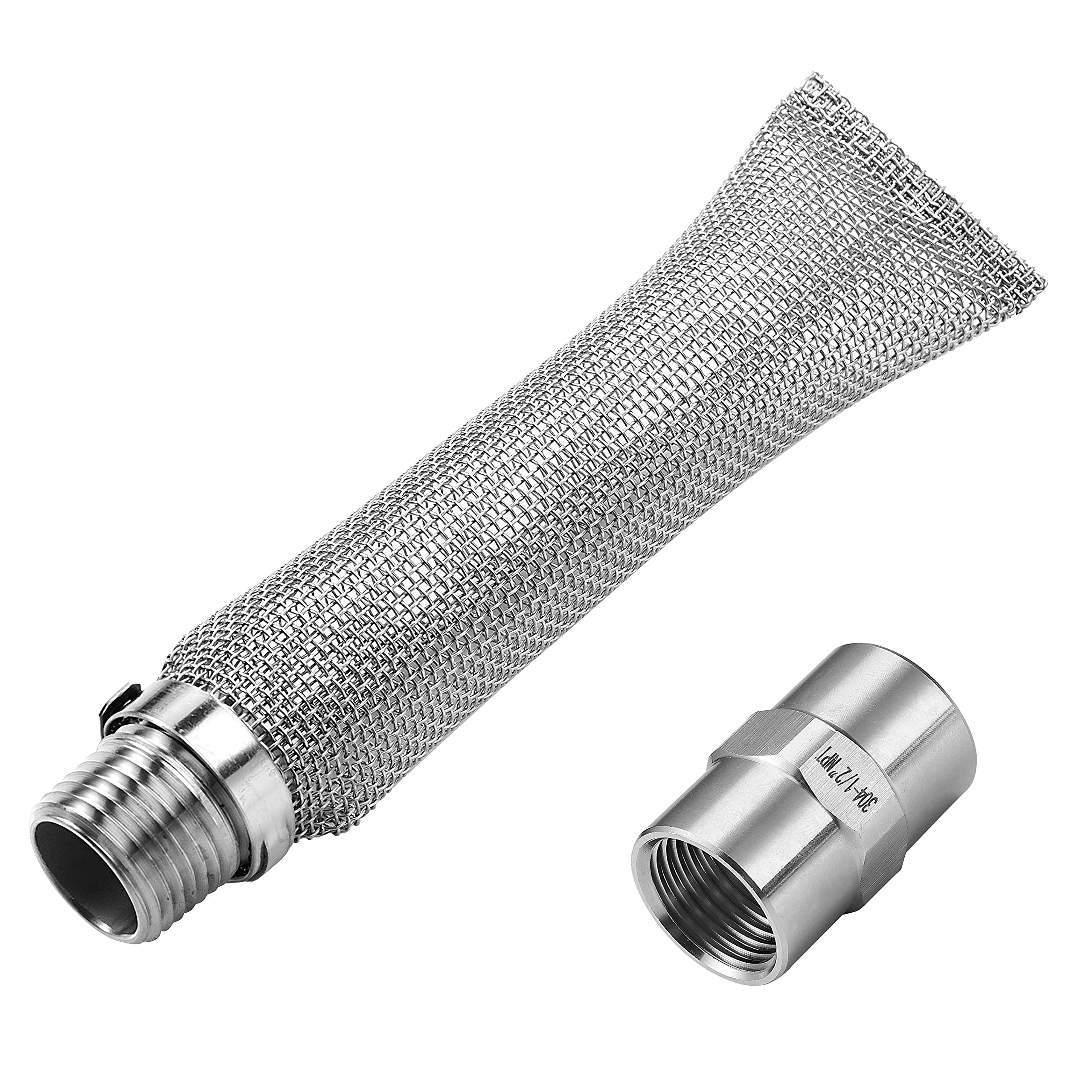 LitKiwi 6-inch Bazooka Screen Boil Screen(1/2" NPT) with Pipe Fitting(1 ...