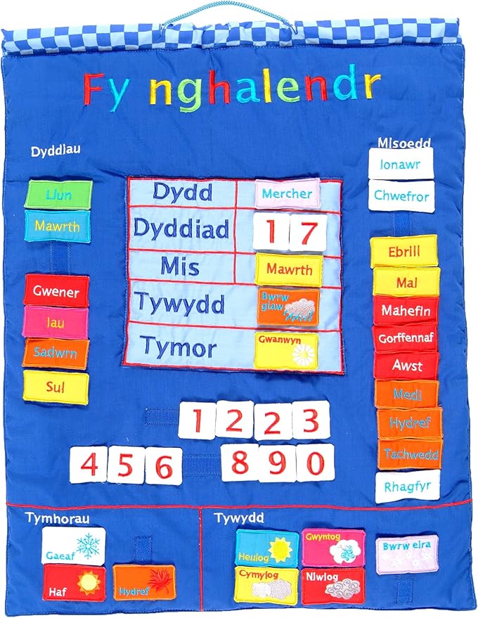 Welsh My Calendar Fabric Wall Hanging: Amazon.co.uk: Toys & Games