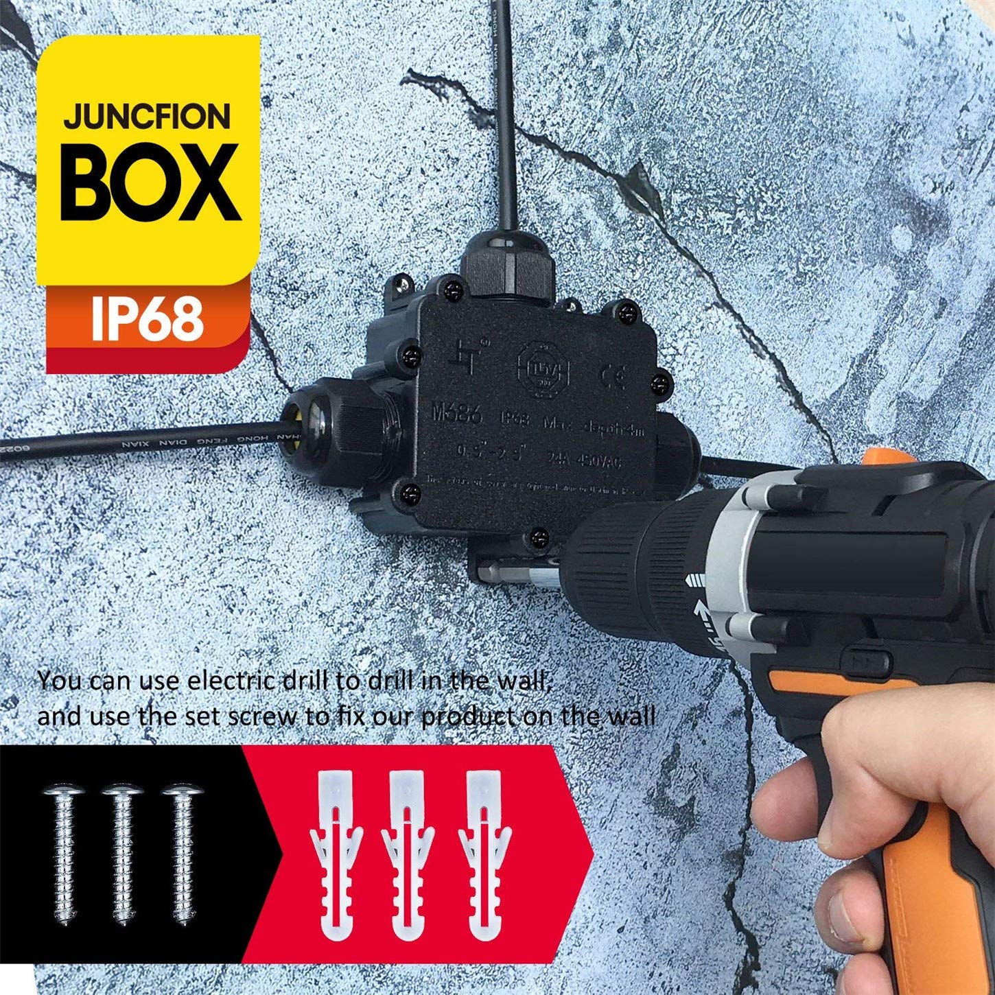 Mua Junction Box Outdoor Waterproof IP68 3 Way Plug Line M25 Coaxial ...
