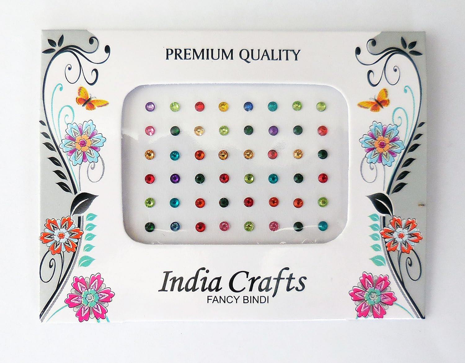 6 Packs- 288 Multicolored Crystal Dots Bindi Indian Bindi Bollywood ...