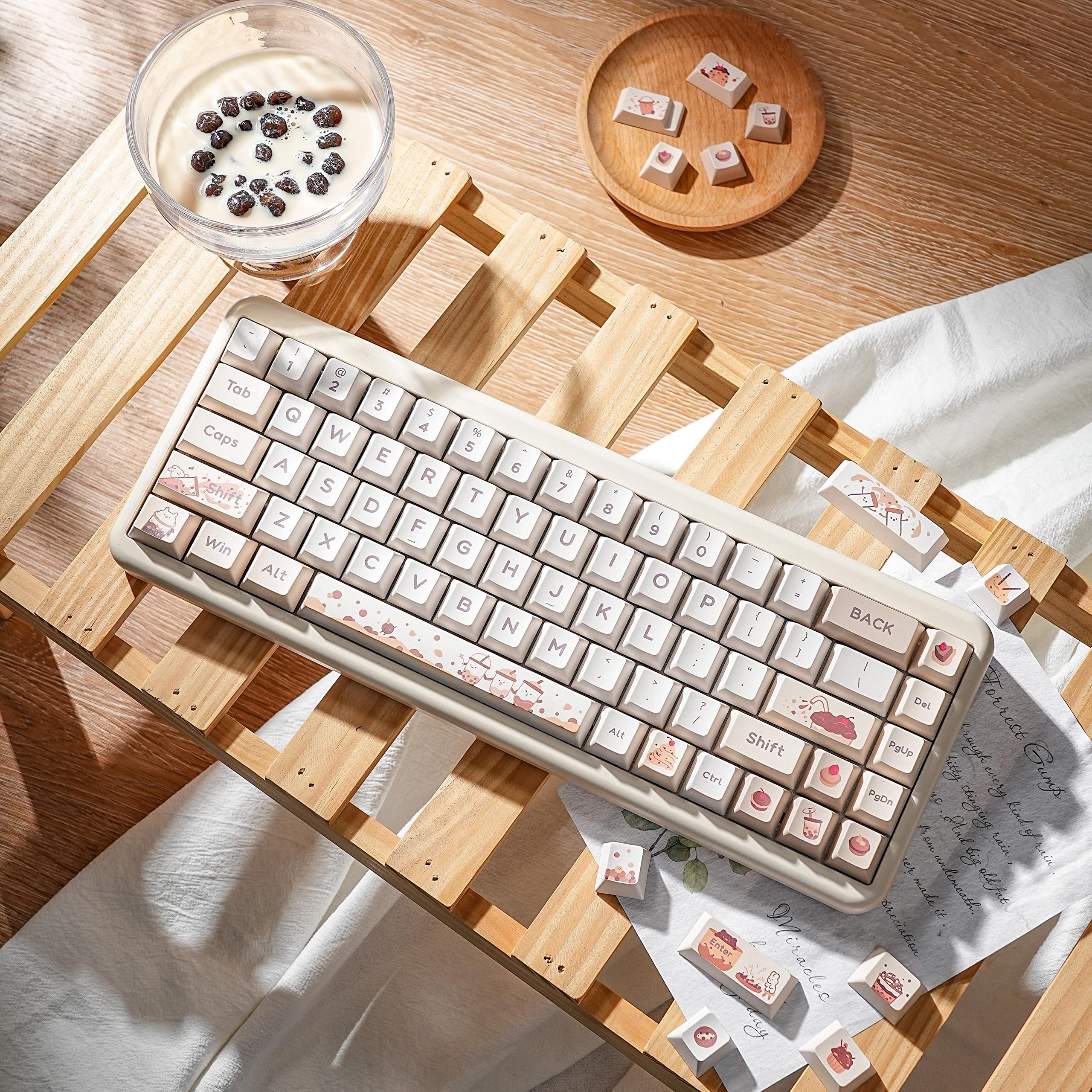 Mua YUNZII Boba Dye Sub PBT Keycaps,154 Full Keys Dye Sublimation ...