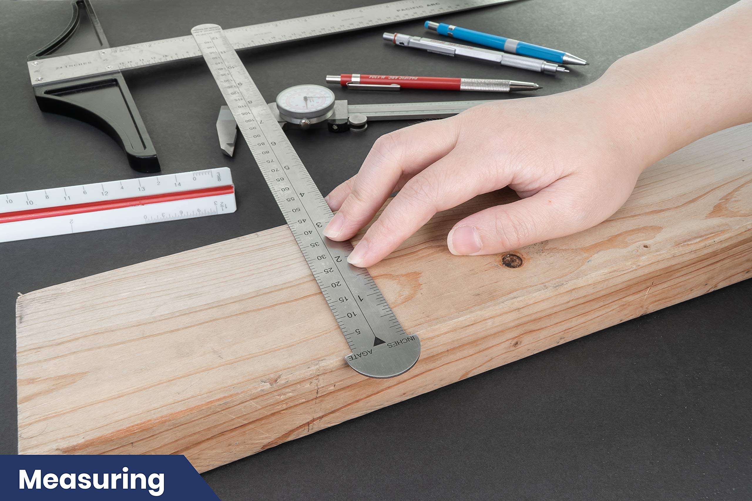 Pacific Arc 12 Inch Pica Pole Metal Ruler, With Pica, Points, Inches ...