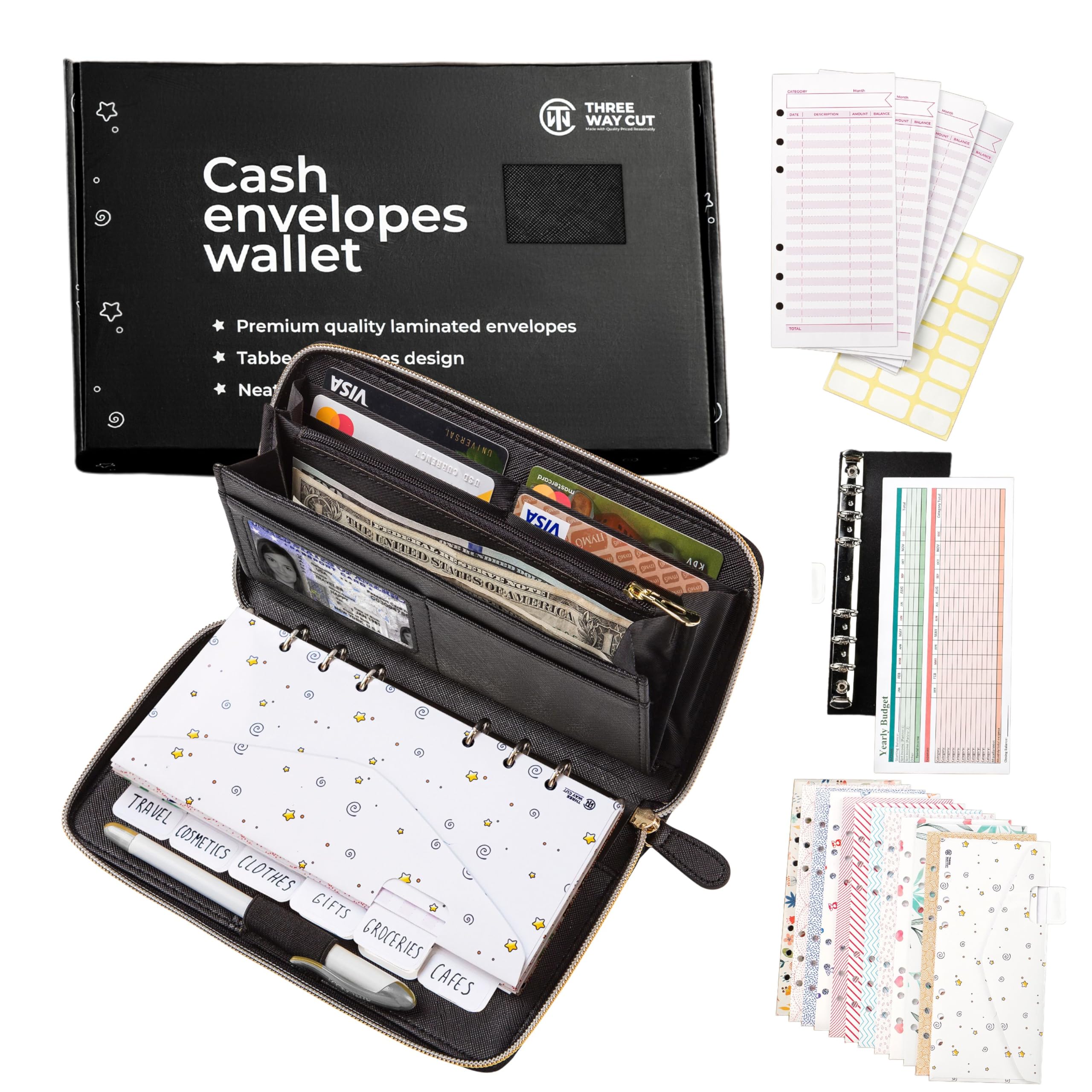 Mua Cash Envelope Wallet All in One Budget System with 12x Tabbed Cash ...
