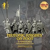 Amazon.com: Tofer's Miniatures Set of 6 Medieval Crusader Knights on ...