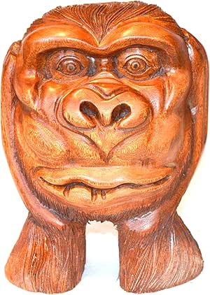 Unique-Wood Monkey Head Carving-Hand Carved Figurine-Statue-Creative ...