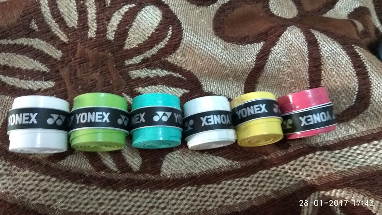 Buy Yonex AC 102EX Pack of 6 Rubber Badminton Grip (Assorted) Badminton ...