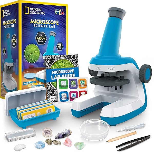 NATIONAL GEOGRAPHIC Microscope for Kids - STEM Kit with an Easy-to-Use ...