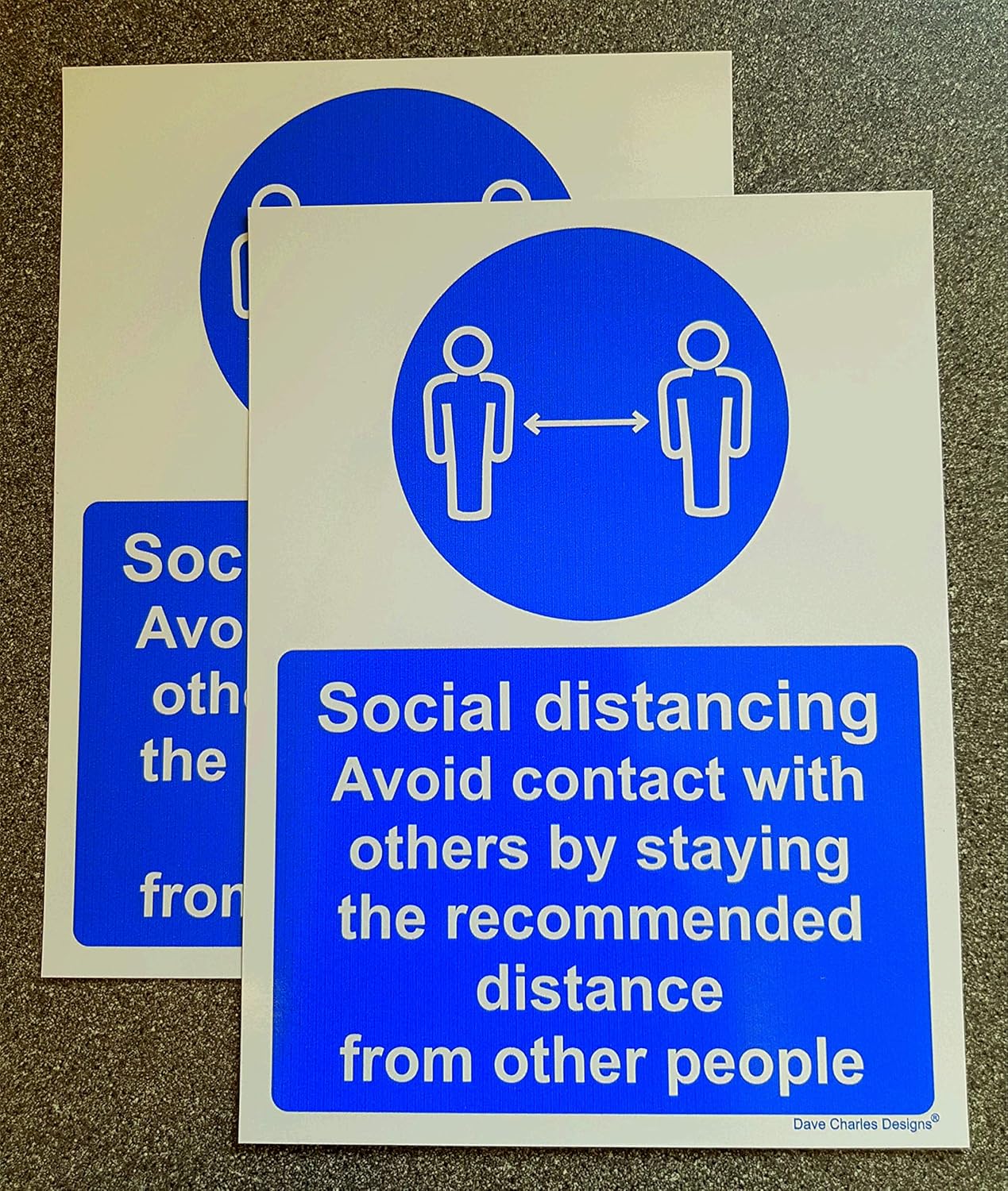 Pack of 2 Avoid contact with other people social distancing NO STATED ...