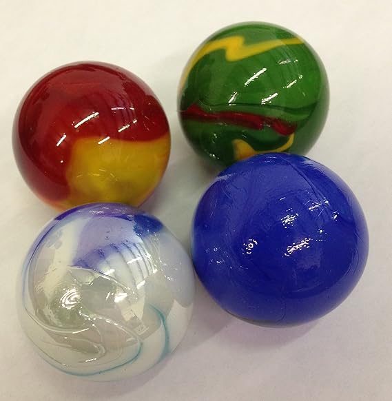 Mega Marbles Set Of 4 Assorted Bulk - 1 3/8" Boulder Marbles: Amazon.co ...