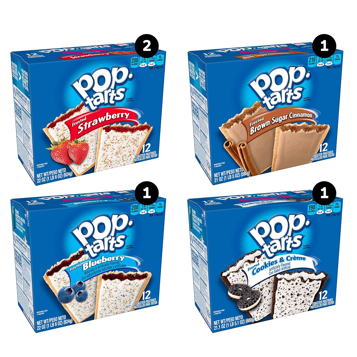 Amazon.com: Pop-Tarts Four Flavor Variety Pack, 60 Count