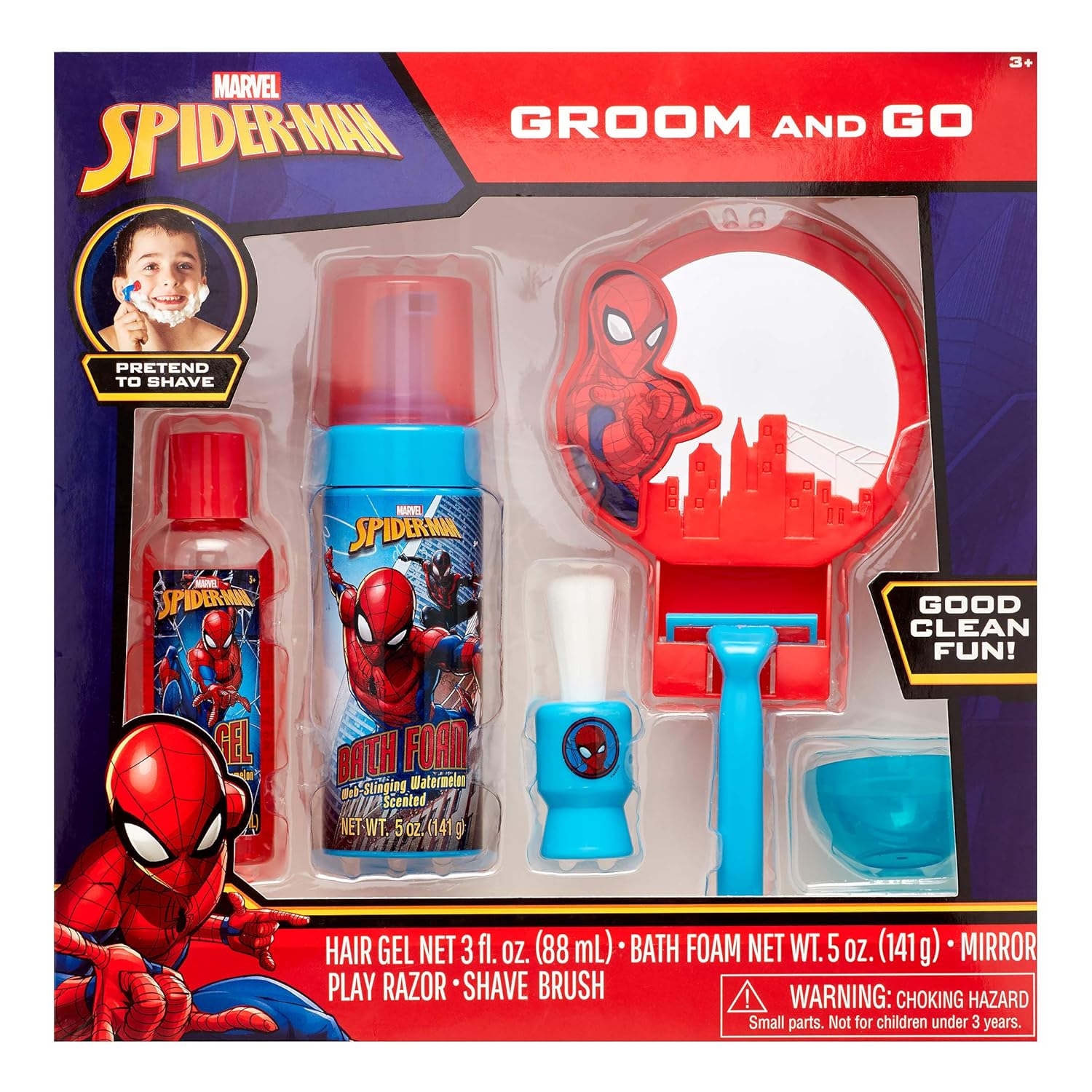 Amazon.com : Spider Man 6 Piece Groom and Go Bath Set. Hair Gel, Bath ...