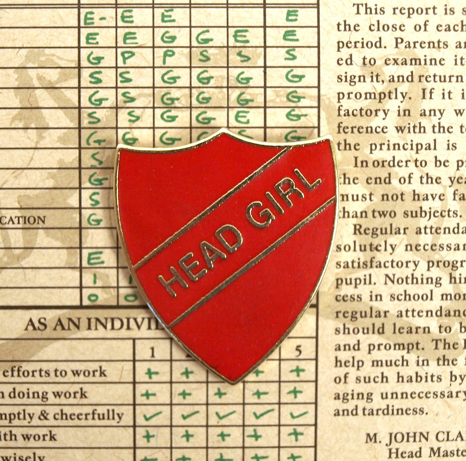 Head Girl - Old School Vintage Badge: Amazon.co.uk: Kitchen & Home