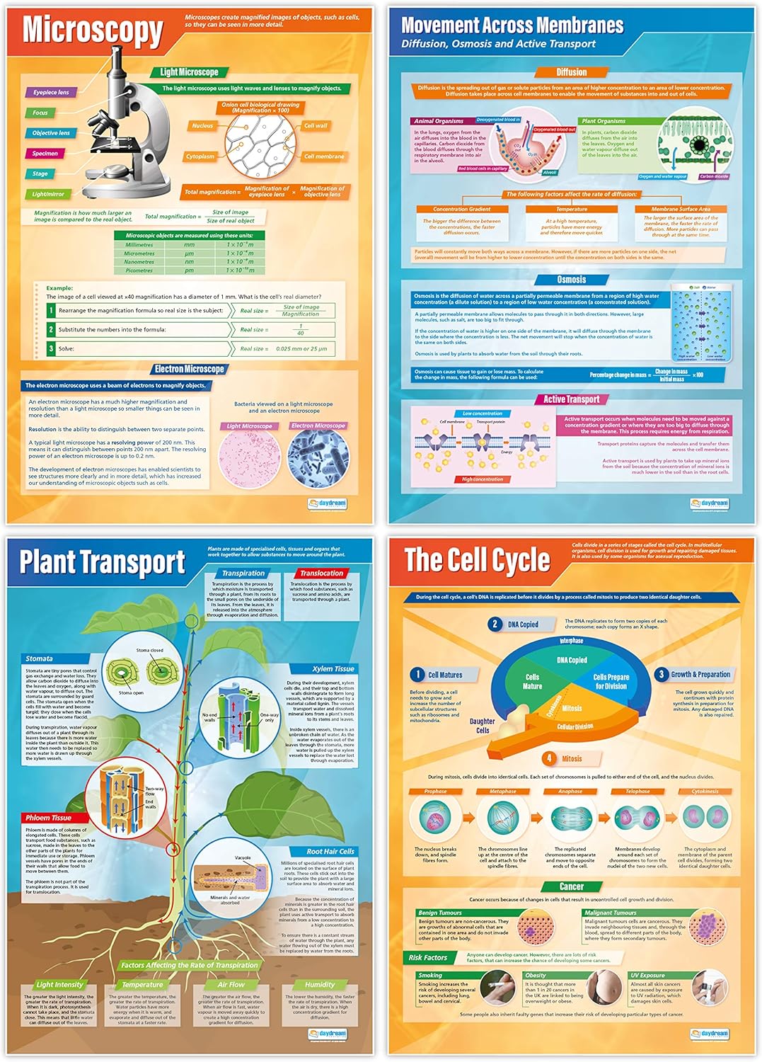Biology Posters – Set of 13 | Science Posters | Gloss Paper measuring ...