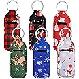 Amazon.com: 6 Pieces Christmas lipstick Holder Keychains Neoprene ...