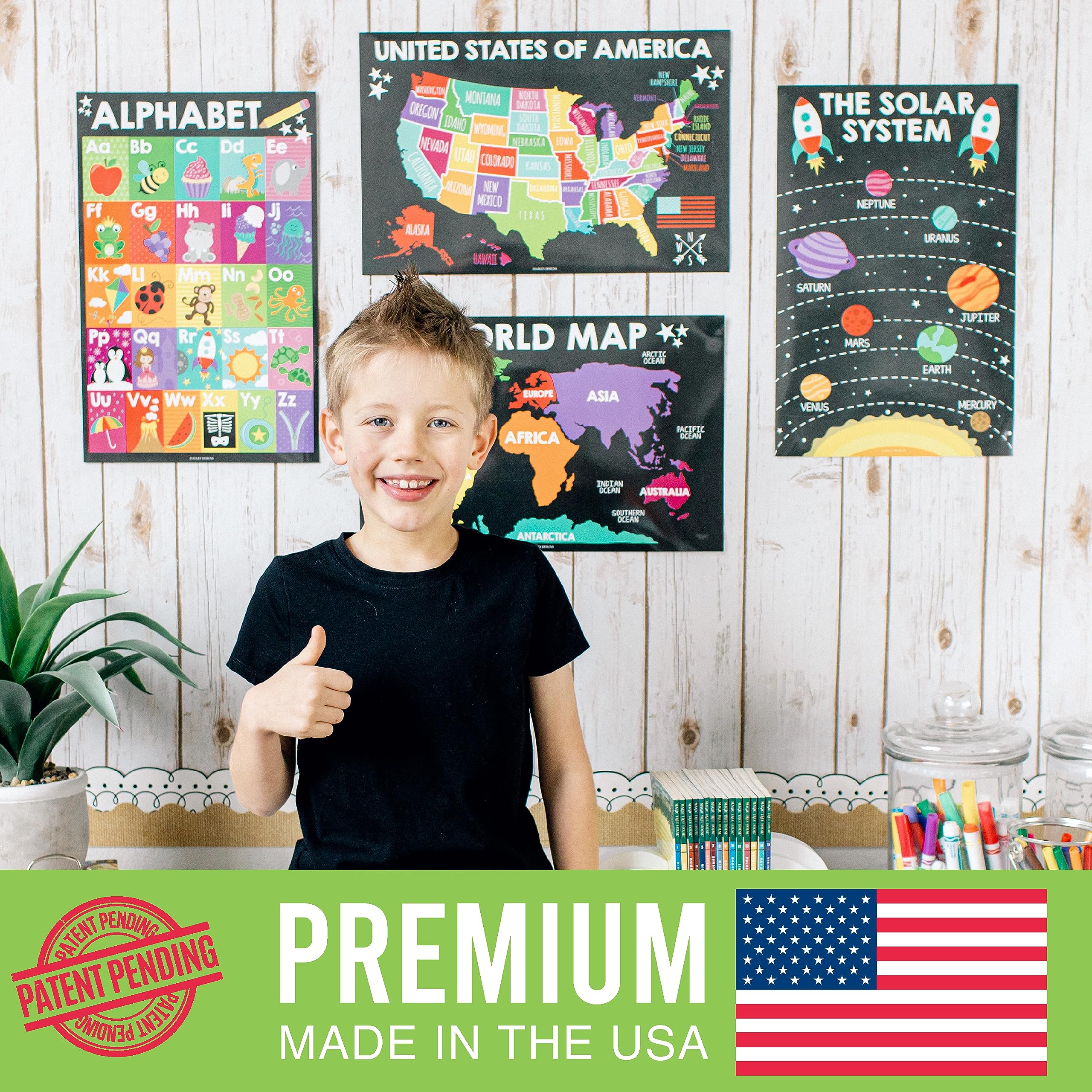 Mua Hadley Designs 16 Colorful Kids Educational Posters For Toddlers 1 ...