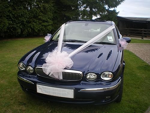 Luxury Wedding Car Organza Ribbon Bows Decoration Kit - White and ...