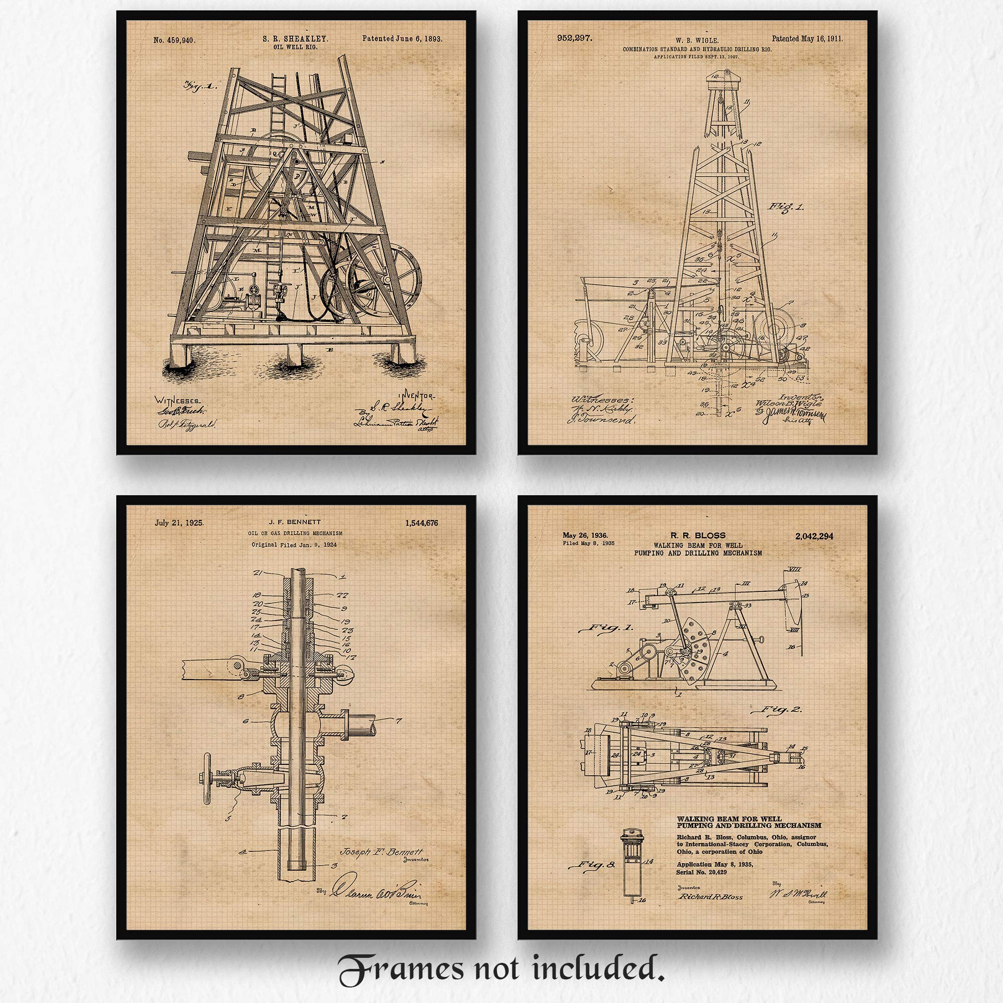 Mua Vintage Oil Rig Equipments Patent Prints, 4 (8x10) Unframed Photos ...