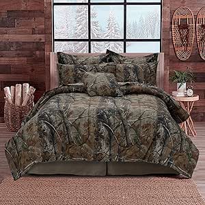 Amazon.com: Realtree All Purpose Camo Bedding, Polycotton Fabric 4-Piece Comforter Set for ...