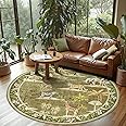Amazon.com: jinchan Round Rugs 6ft Summer Green Jungle Animals Print ...
