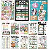 Amazon.com: Hadley Designs Spanish Classroom Decorations - 12 Spanish ...