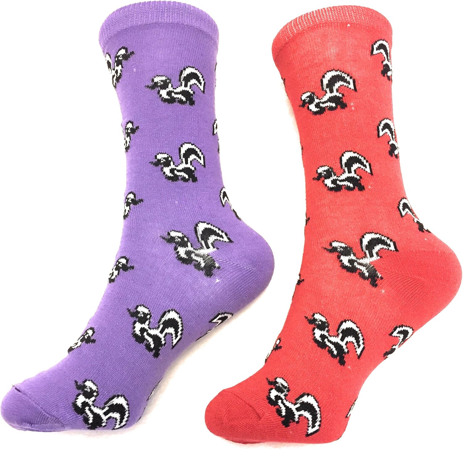 2 Pack Socks Skunk Pattern Novelty Crew Socks Fun Fashion Casual Comfy ...