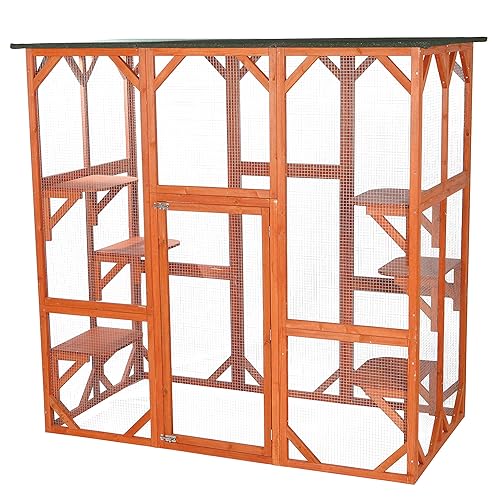 Trixie Catio Outdoor Cat Enclosure with Covered Roof, Large Cat Playpen ...