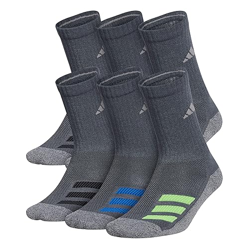 adidas Kids-Boy's/Girl's Cushioned Angle Stripe Crew Socks (6-Pair ...