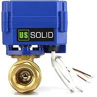 Motorized Ball Valve- 1/2" Brass Ball Valve with Full Port, 9-24V AC/DC ...