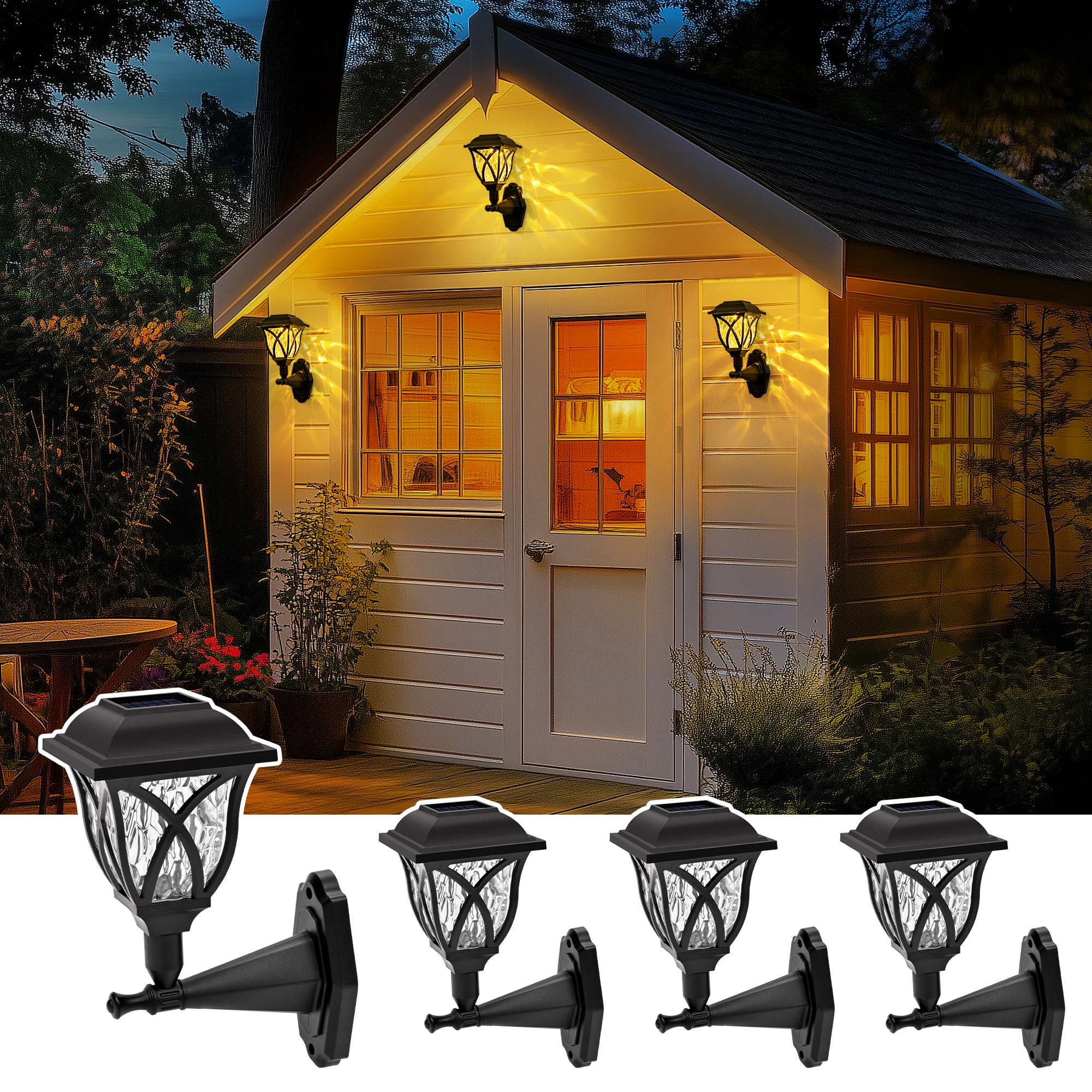 TISEJOY Solar Wall Lantern Outdoor Playhouse Lights, Solar Powered ...