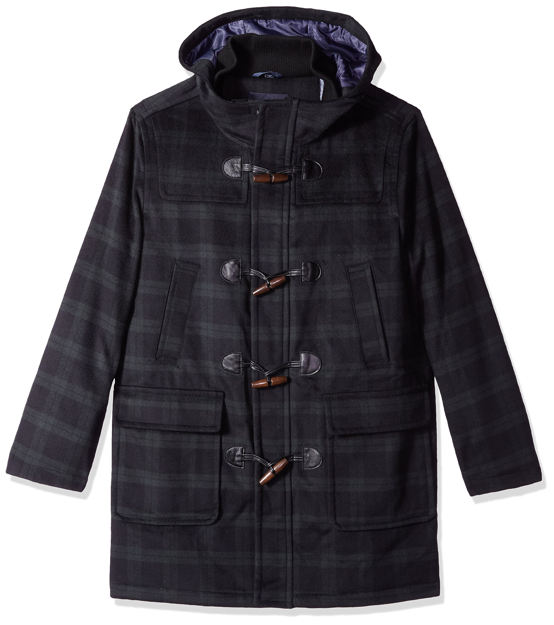 Tommy Hilfiger Men's Barry 36 inch Toggle Coat, Black Watch Plaid, 44S ...