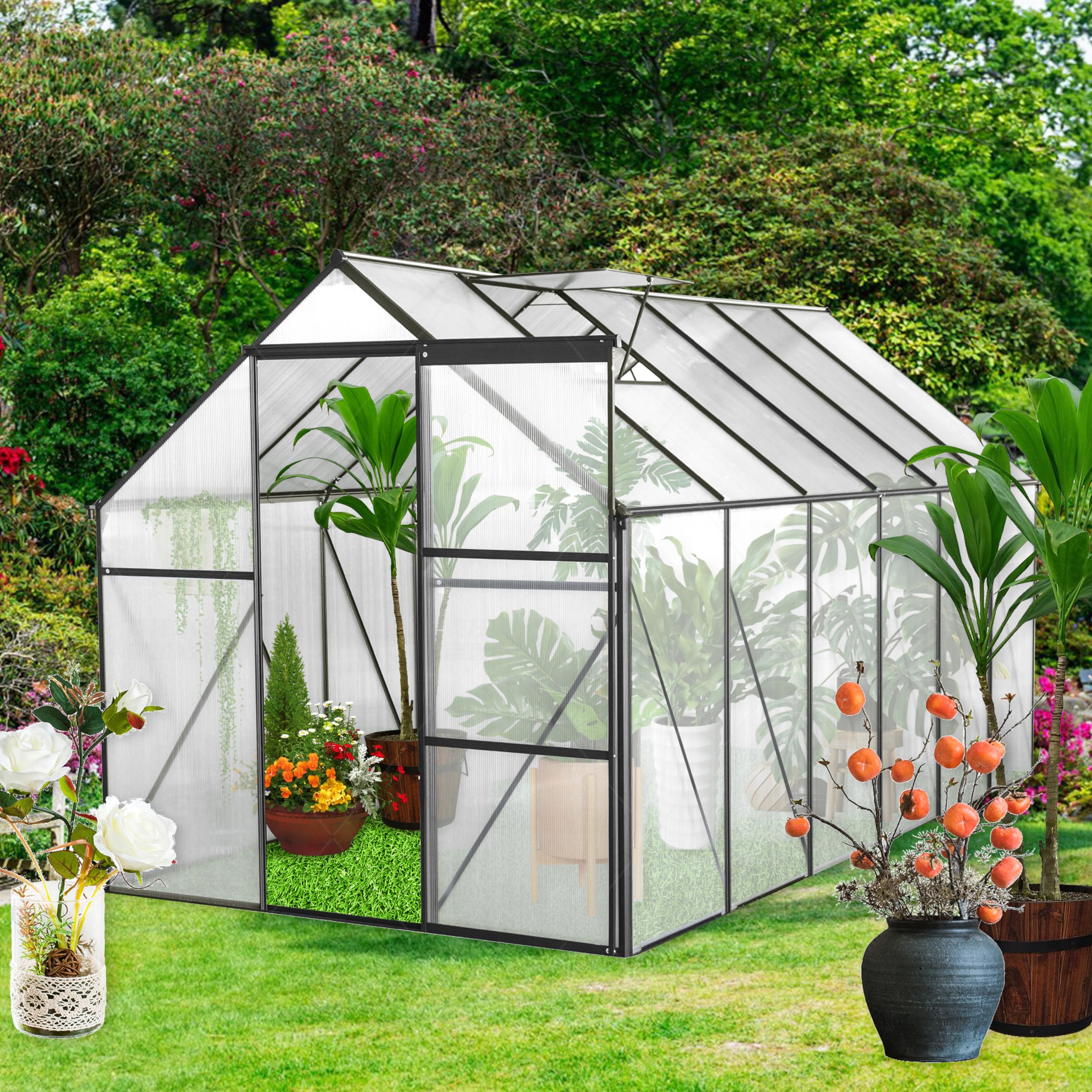 Mua FurGenius 6x12 FT Polycarbonate Greenhouse with Sliding Door and ...