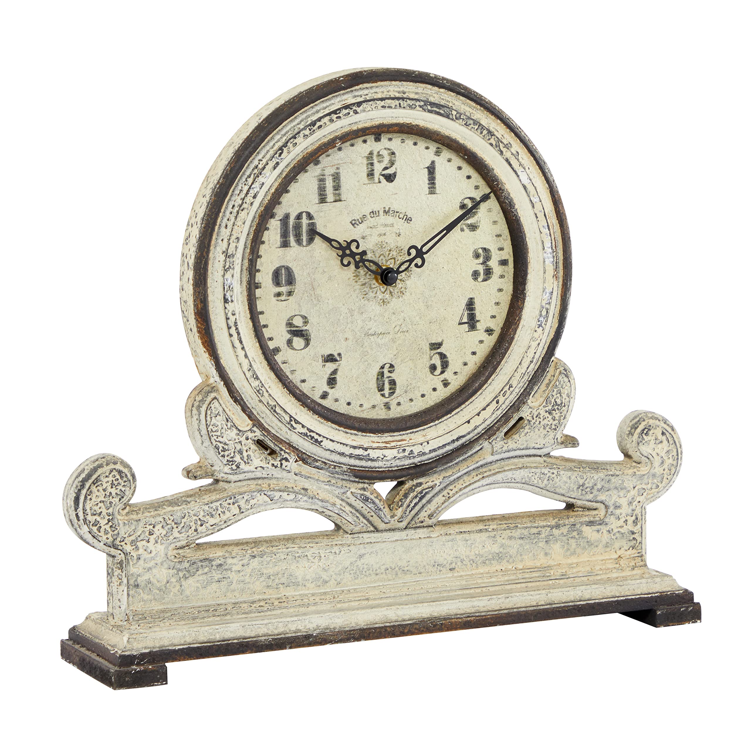 Deco 79 Wooden Decorative Clock Scroll Mantel Clock, Tabletop Clock 16 ...