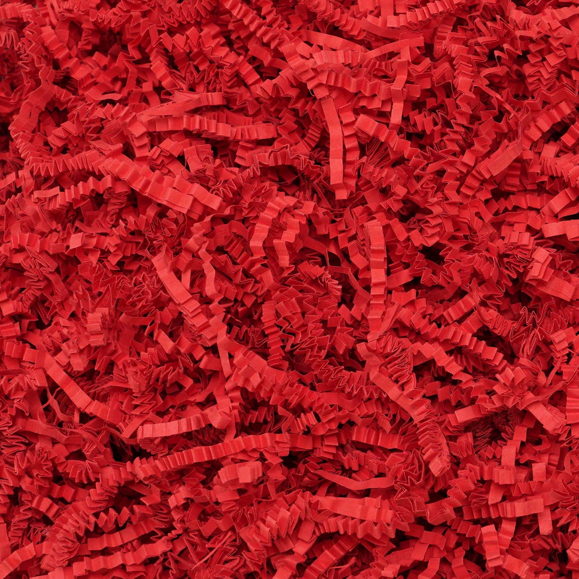 ROSYJUNE 1LB Crinkle Cut Paper Shred Filler, Red Shredded Paper for ...