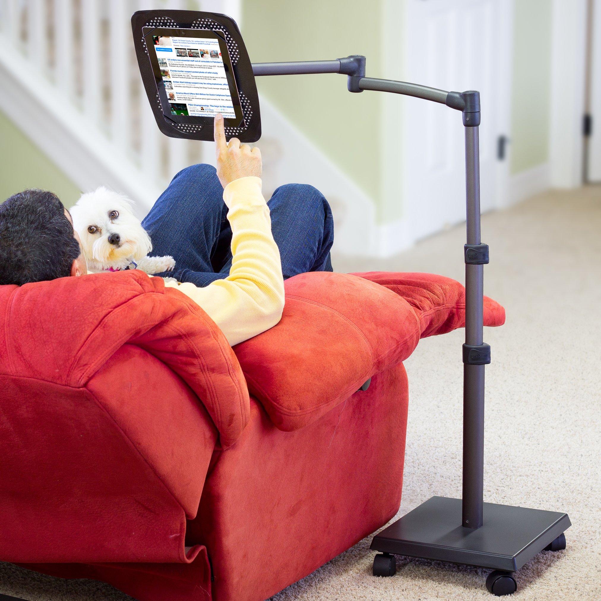 LEVO Deluxe Tablet Floor Stand Powered to Charge all Best Tablets iPad ...