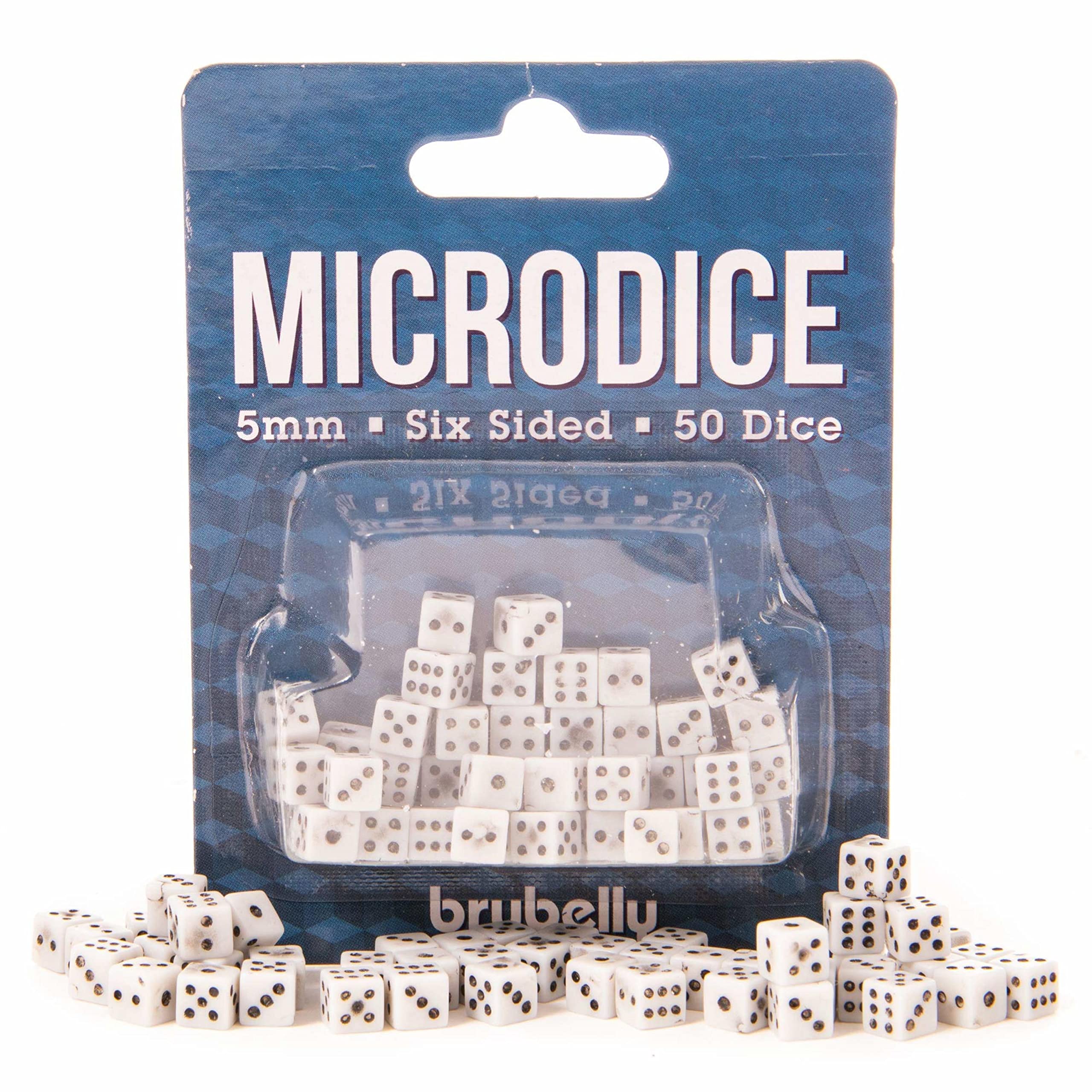 Microdice - 50-Pack 5mm of Tiny Six-Sided d6 Gaming Mini Dice - Novelty ...