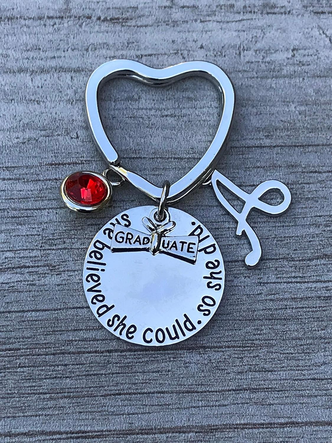 Amazon.com: Personalized Graduation Keychain with Birthstone and ...