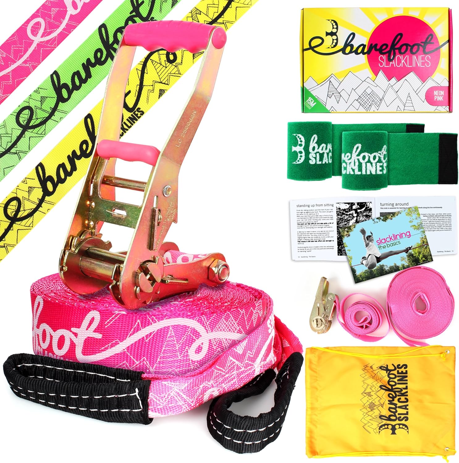 Barefoot Slacklines 15m Line! Complete Set Including Slackline, Ratchet ...