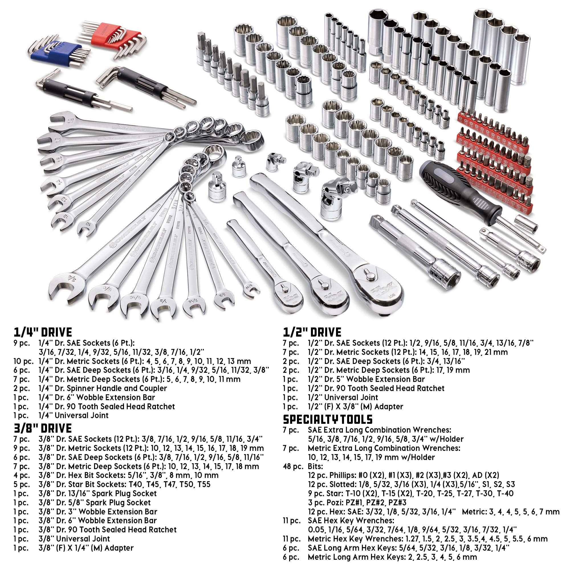 Mua Powerbuilt 200 Piece 1/4-inch, 3/8-inch, and 1/2-inch Drive ...