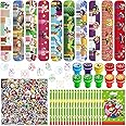 Amazon.com: 110 Pcs Mario Party Favors, Mario Birthday Decorations ...
