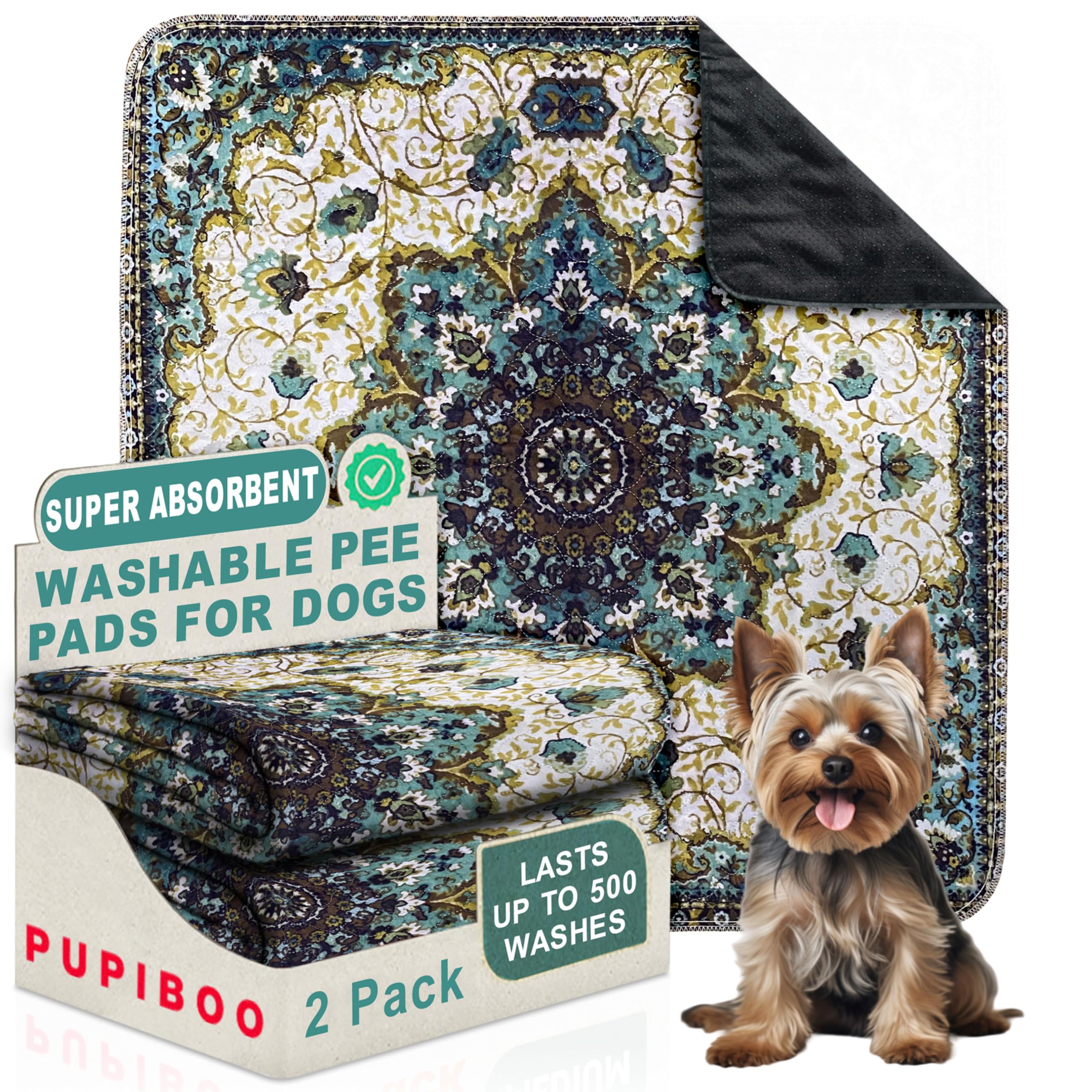 PUPIBOO Washable Pee Pads for Dogs - Super Absorbent Reusable Puppy ...