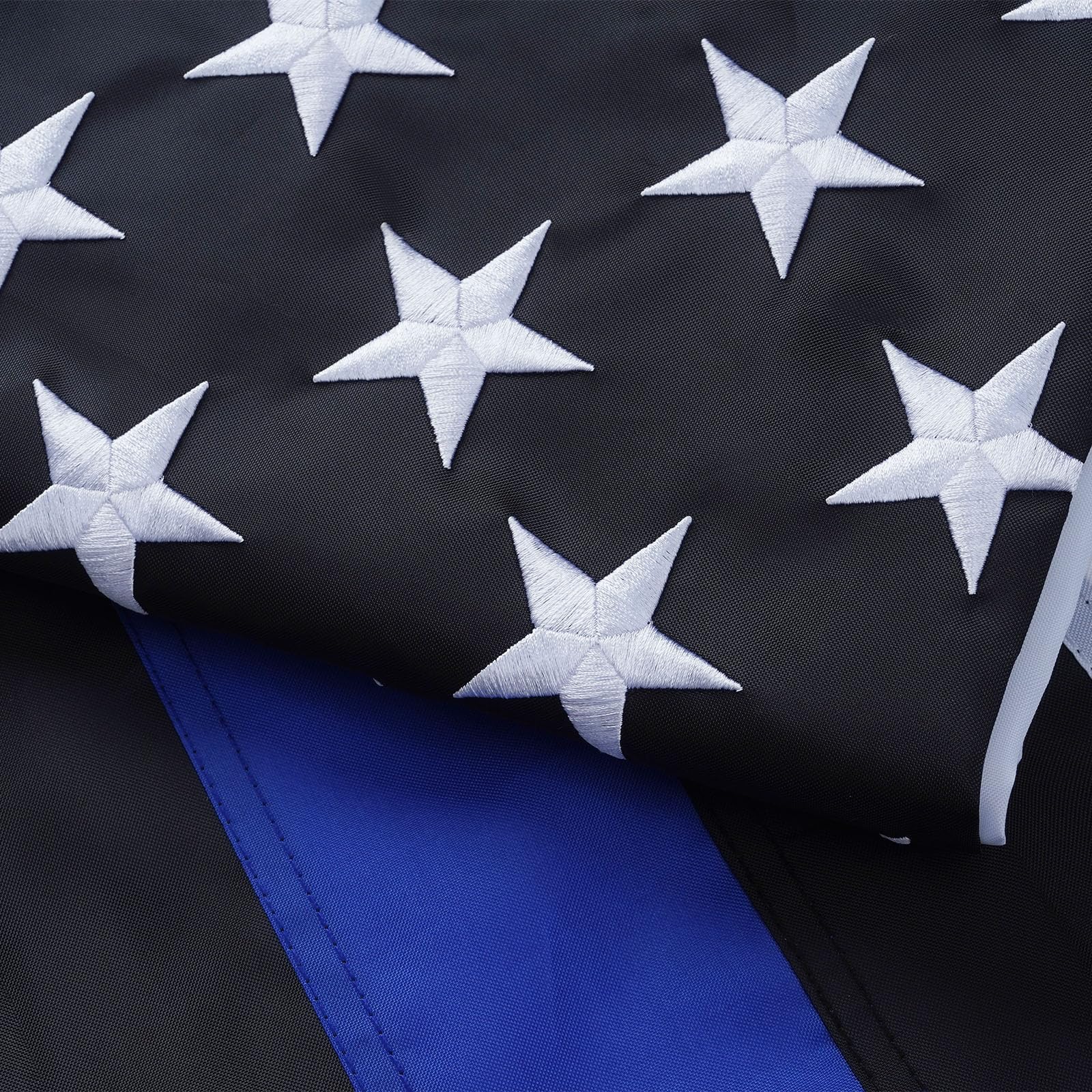 TOPFLAGS Thin Blue Line Flag 3x5 Outdoor Police Flags Back Embroidered ...