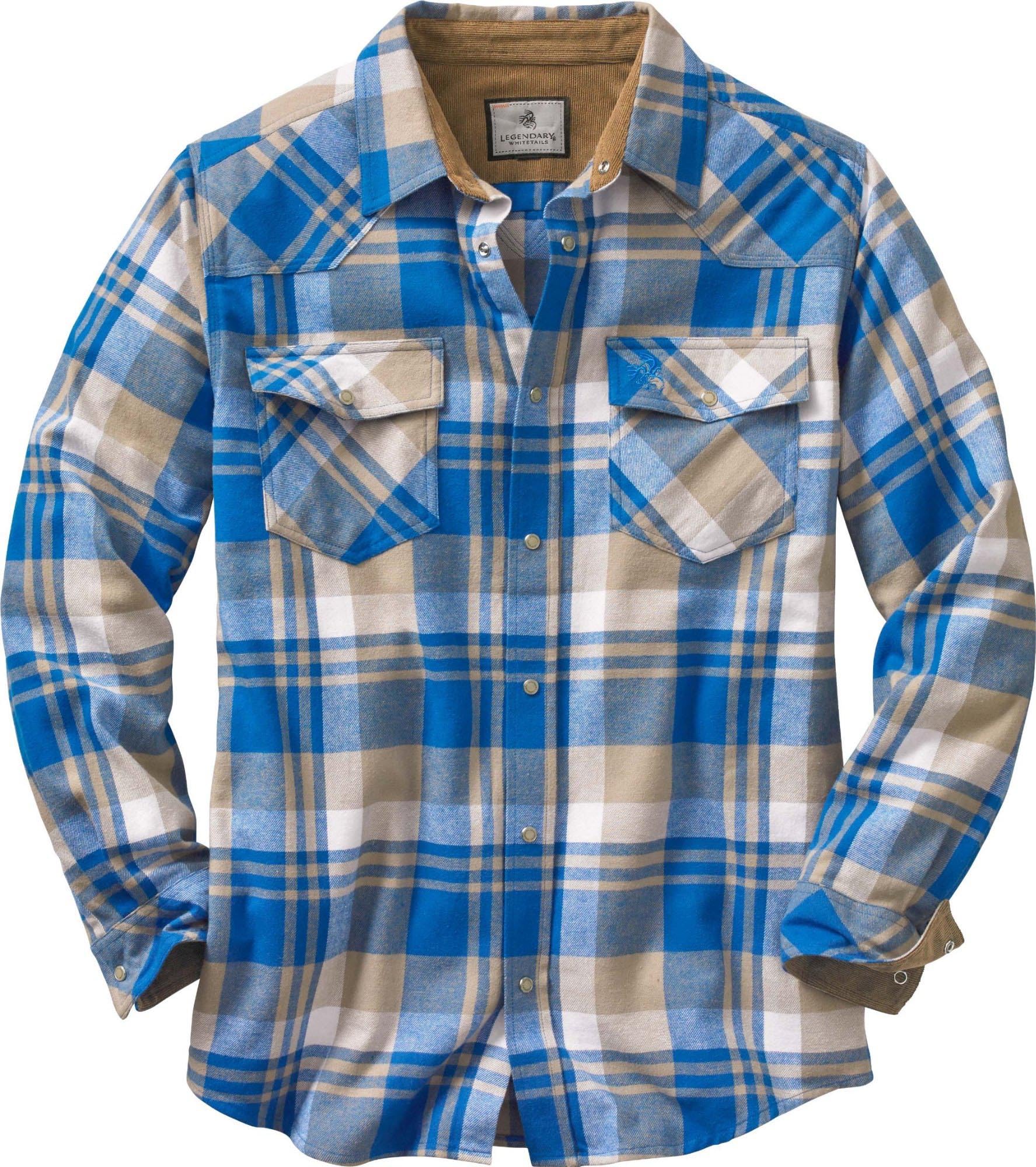 Legendary Whitetails Mens Western Flannel Shirt Button Up Brushed ...