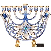 Amazon.com: Matashi Hand Painted Enamel Menorah Candelabra with Tree ...