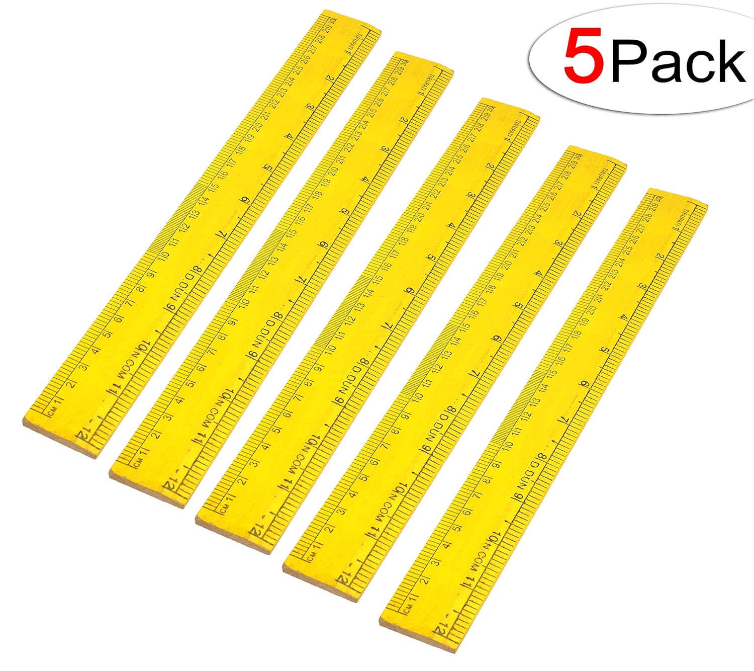 DAHSHA Measuring Wooden Ruler-12 Inch/30 cm for School Students (Pack ...