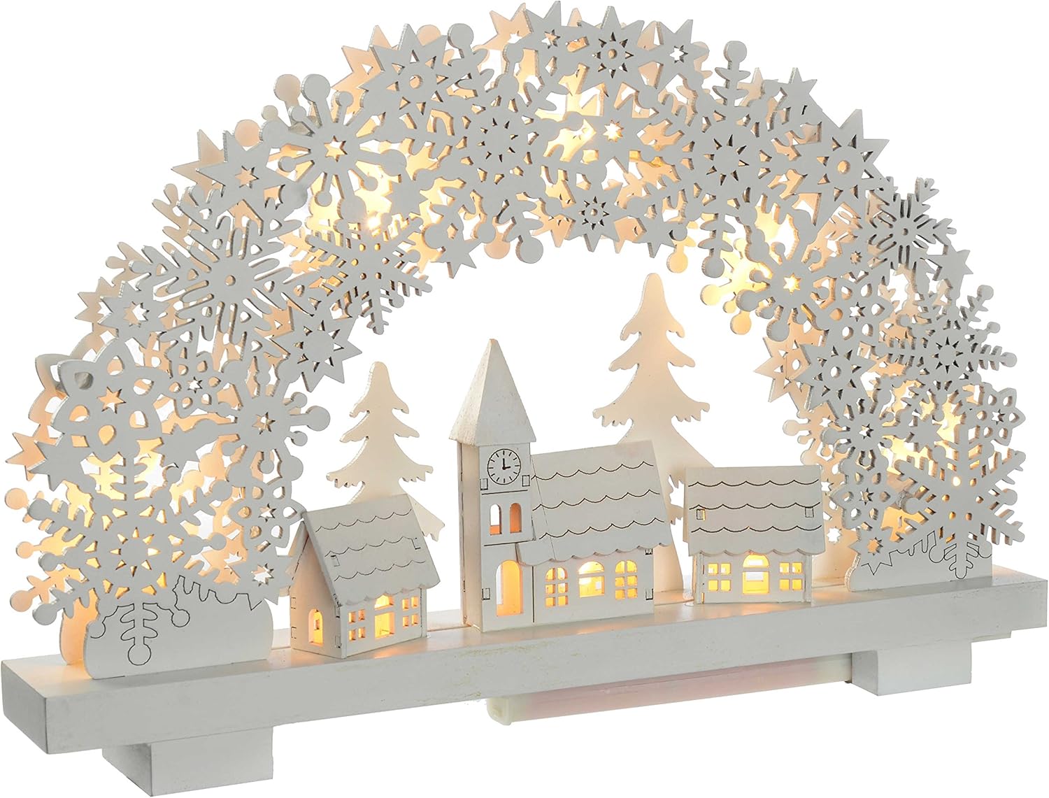 WeRChristmas Pre-Lit Snowflake Arch and Village Scene Christmas ...